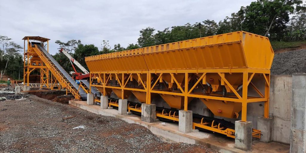 AJ90 Stationary Concrete Batching Plant Finished Installation In Indonesia