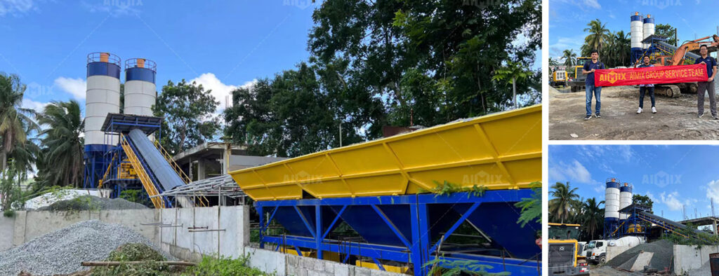Concrete Batching Plant in Philippines - Belt or Hopper Type